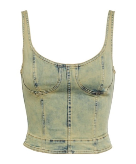 KNWLS Harley Denim Crop Top - Nude