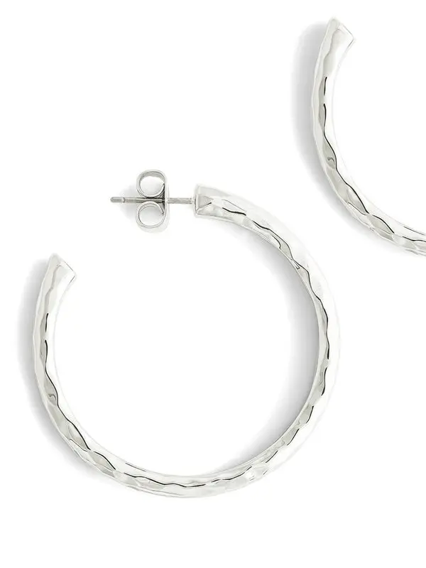 ANABEL ARAM Farrier Sterling -plated & Cubic Zirconia Medium Hoop Earrings