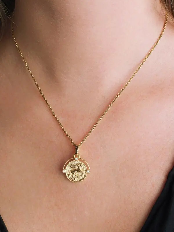 ANABEL ARAM Pegasus 18k--plated Coin Pendant Necklace