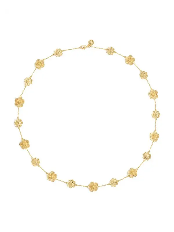 ANABEL ARAM Wildflowers 18k--plated Station Necklace
