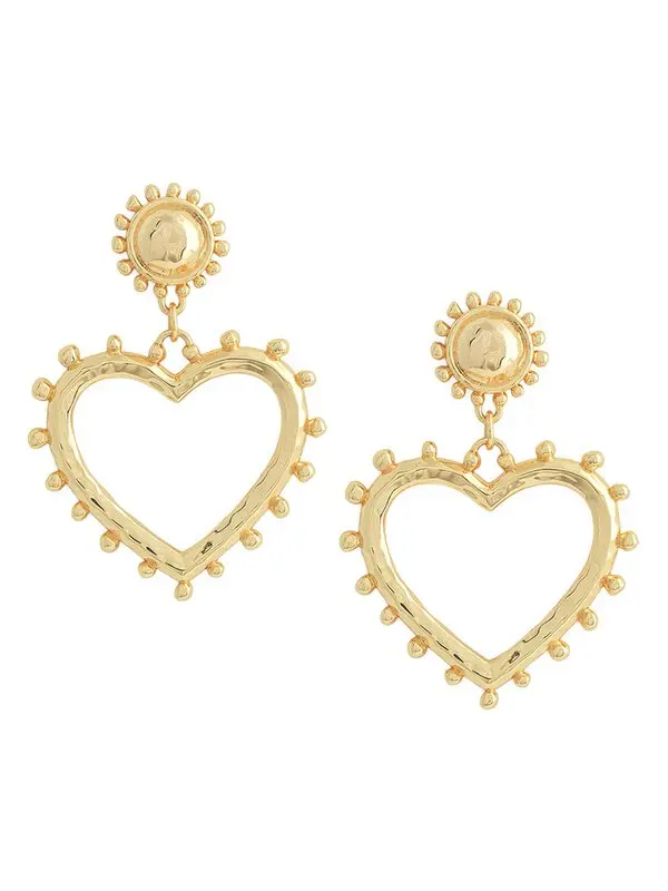 ANABEL ARAM Heart 18k--plated Drop Earrings