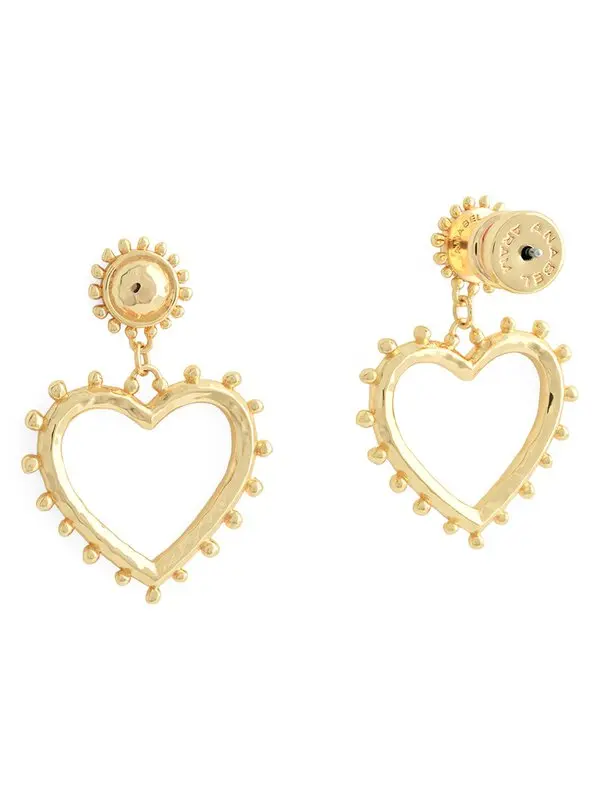 ANABEL ARAM Heart 18k--plated Drop Earrings