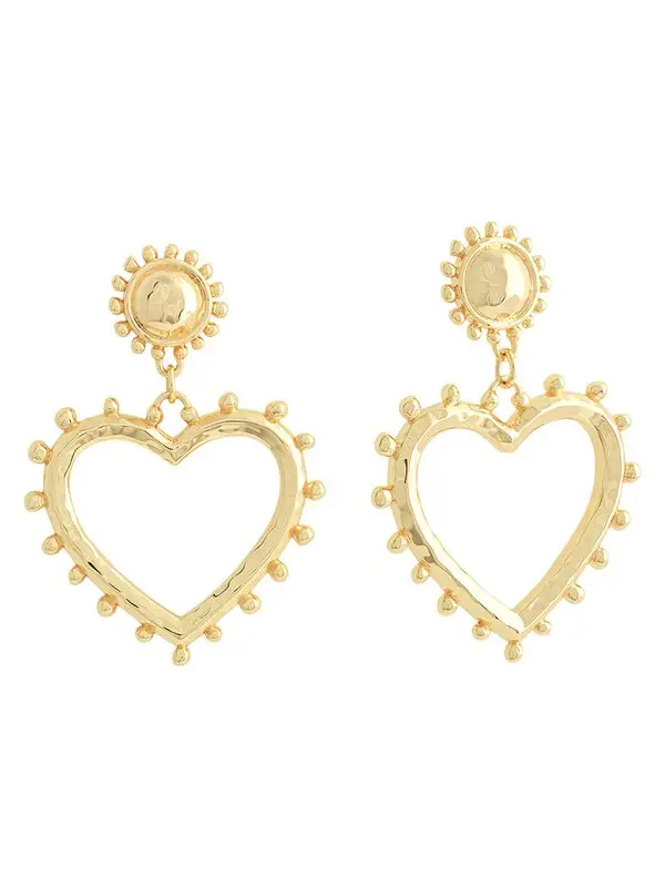 ANABEL ARAM Heart 18k--plated Drop Earrings