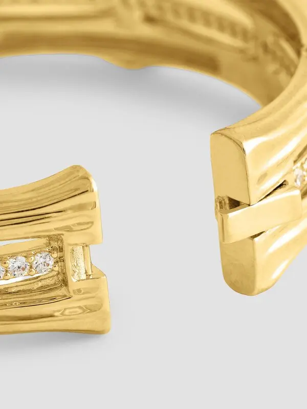 ANABEL ARAM Bamboo 18k--plated & Cubic Zirconia Hinged Bangle