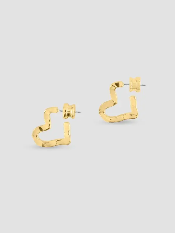 ANABEL ARAM Heart Small 18k--plated Hoop Earrings