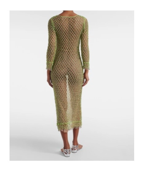 SELF-PORTRAIT Beaded Fishnet Maxi Dress