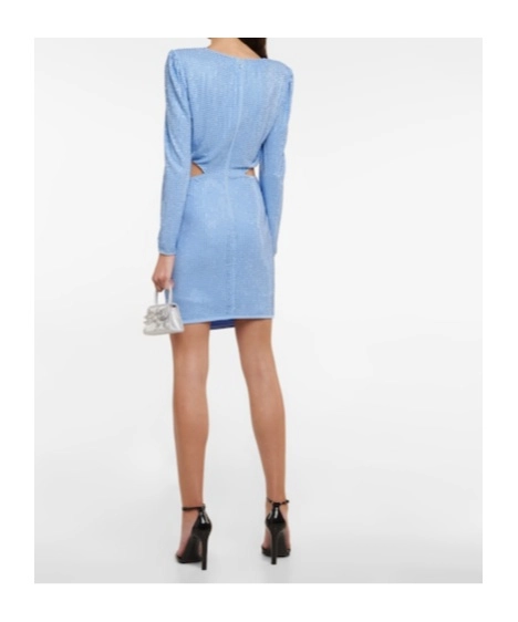 SELF-PORTRAIT Embellished Cutout Jersey Minidress