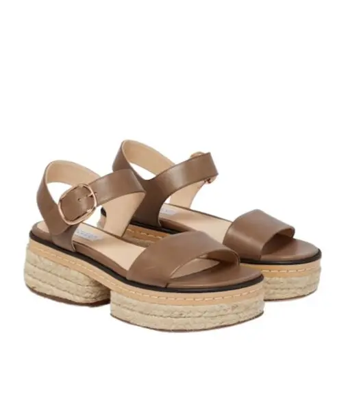 Gabriela Hearst Ryka Leather Espadrille Sandals - Nude