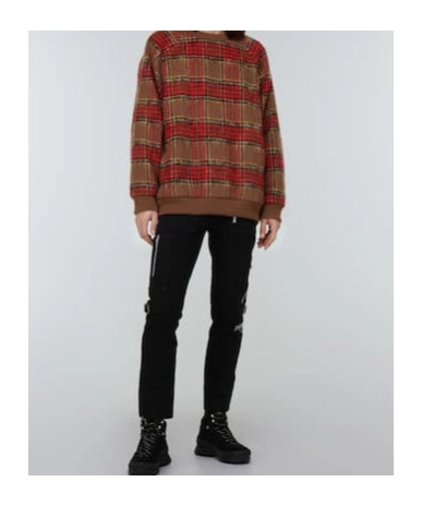 Undercover Checked Wool-blend Flannel Sweater