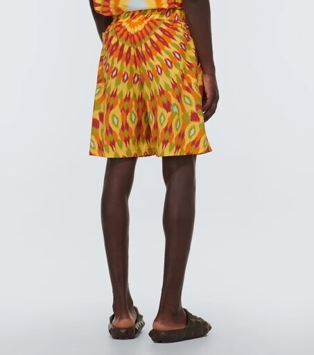 Valentino Garavani Printed Silk And Cotton Bermuda Shorts