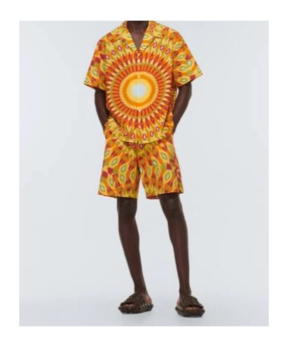 Valentino Garavani Printed Silk And Cotton Bermuda Shorts