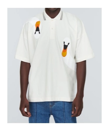 J.W.ANDERSON Printed Polo Cotton Shirt - White