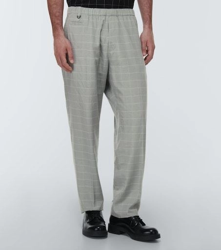 Undercover Checked Silk-blend Pants