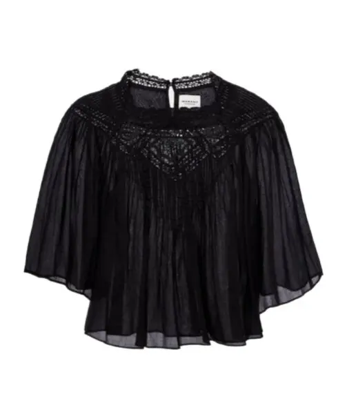 Isabel Marant Étoile Garia Lace-trimmed Cotton Blouse - Black