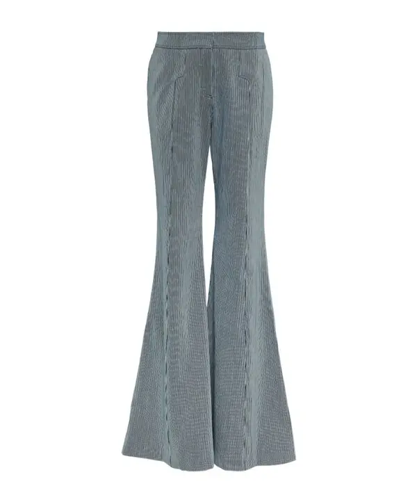 Gabriela Hearst Striped High-waisted Flared Trousers - Gray