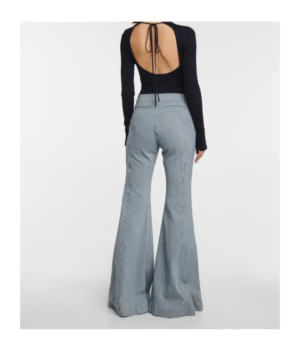 Gabriela Hearst Striped High-waisted Flared Trousers