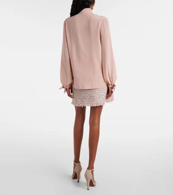 Valentino Garavani Bow-detail Silk Crêpe Shirt