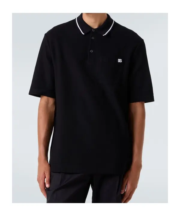 Dolce & Gabbana Dg Embroidered Cotton Polo Shirt