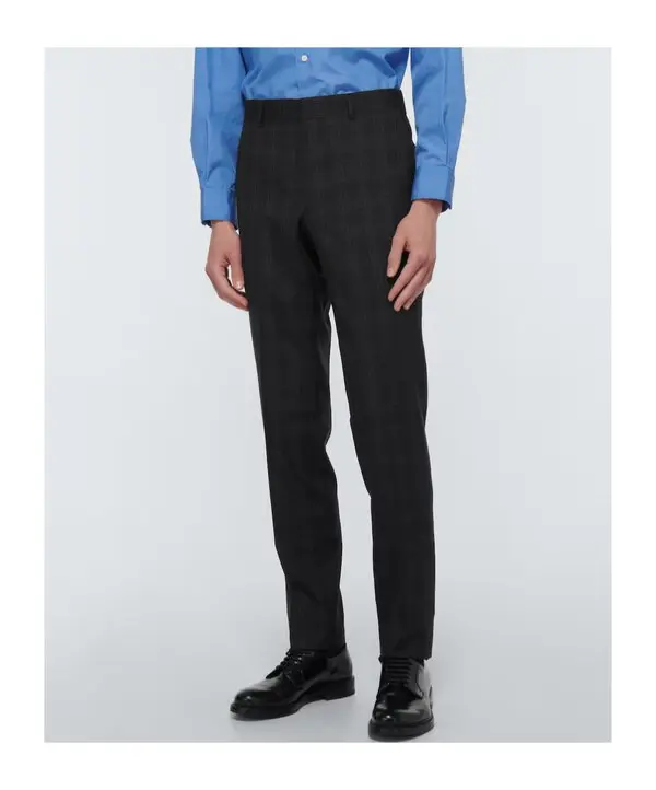 Comme Des Garçons Plaid Slim-fit Casual Pants