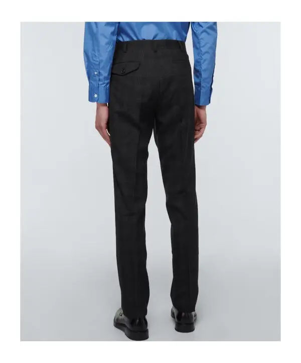 Comme Des Garçons Plaid Slim-fit Casual Pants