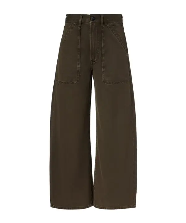 Citizens Of Humanity Ayla Cargo High-rise Wide-leg Jeans - Green