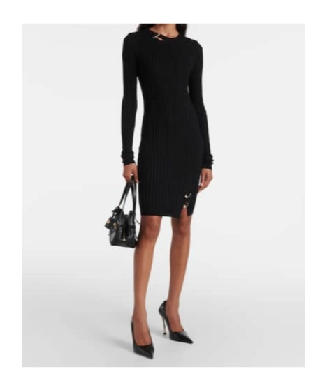 Versace Safety Pin Ribbed-knit Minidress