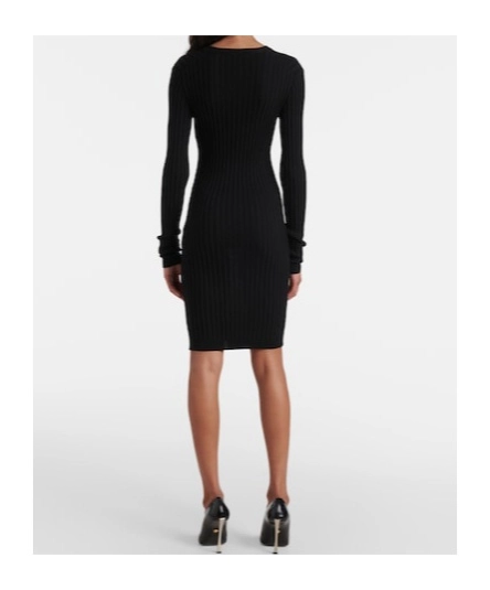 Versace Safety Pin Ribbed-knit Minidress