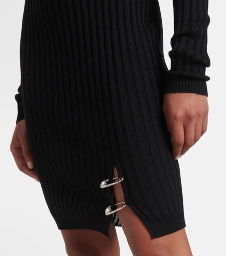 Versace Safety Pin Ribbed-knit Minidress