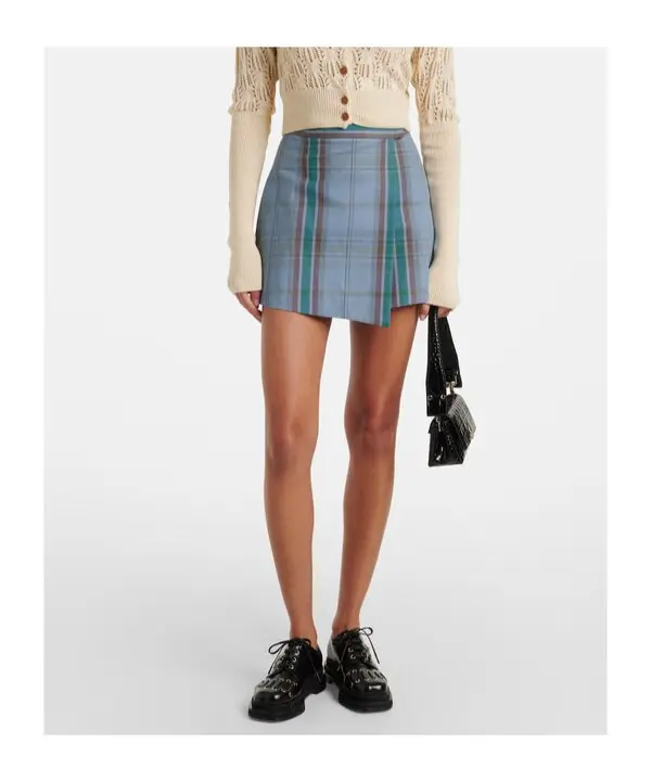 VIVIENNE WESTWOOD Cut Off Tartan Miniskirt