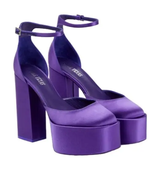 Paris Texas Dalilah Satin Platform Pumps - Blue