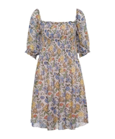 Velvet By Graham & Spencer Estelle Floral Crepe Minidress - Gray