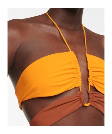 NENSI DOJAKA Ruched Halterneck Bikini Top
