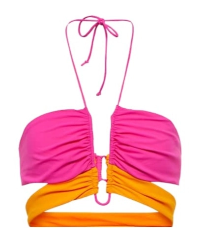 NENSI DOJAKA Ruched Halterneck Bikini Top