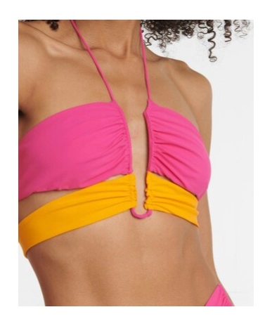 NENSI DOJAKA Ruched Halterneck Bikini Top