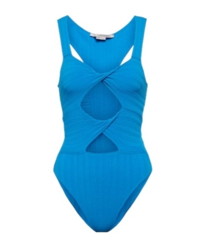 Stella McCartney Twist-detail Cutout Bodysuit - Blue