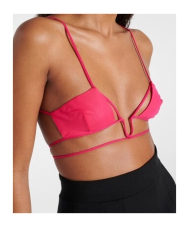 NENSI DOJAKA Tie-trimmed Gabardine Bra