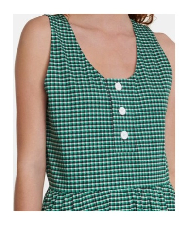 Plan C Checked Cotton Dress