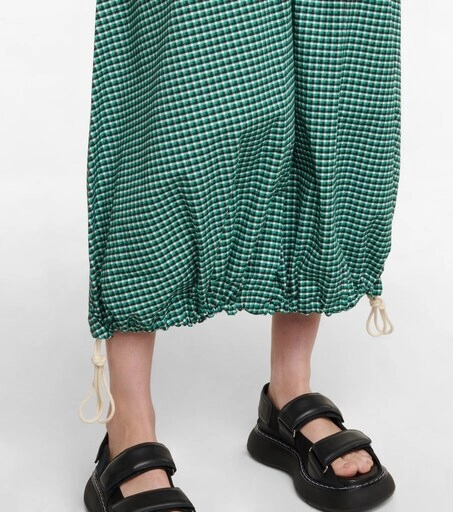 Plan C Checked Cotton Dress