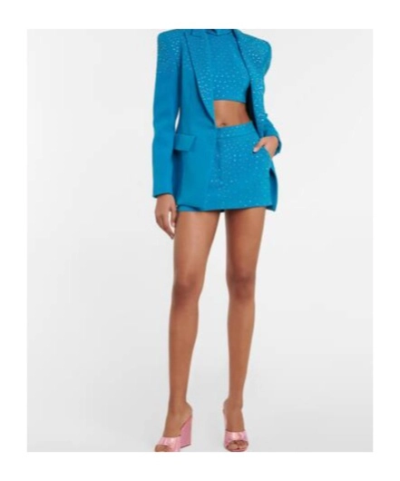 Alex Perry Henley Embellished Crêpe Crop Top