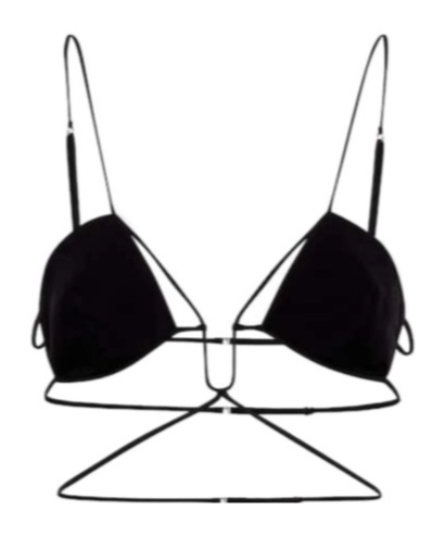 NENSI DOJAKA Tie-trimmed Gabardine Bra