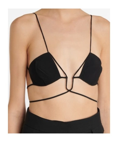 NENSI DOJAKA Tie-trimmed Gabardine Bra