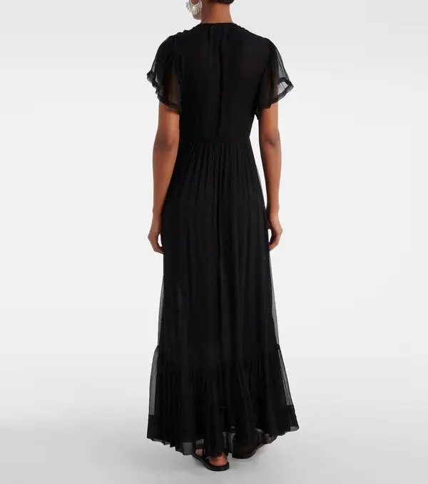 Isabel Marant Étoile Agathe Gathered Silk Maxi Dress