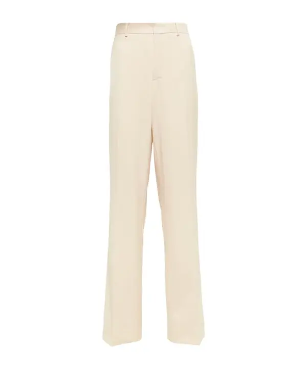 JEAN PAUL GAULTIER X Lotta Volkova Low-rise Wool Straight Pants - Nude