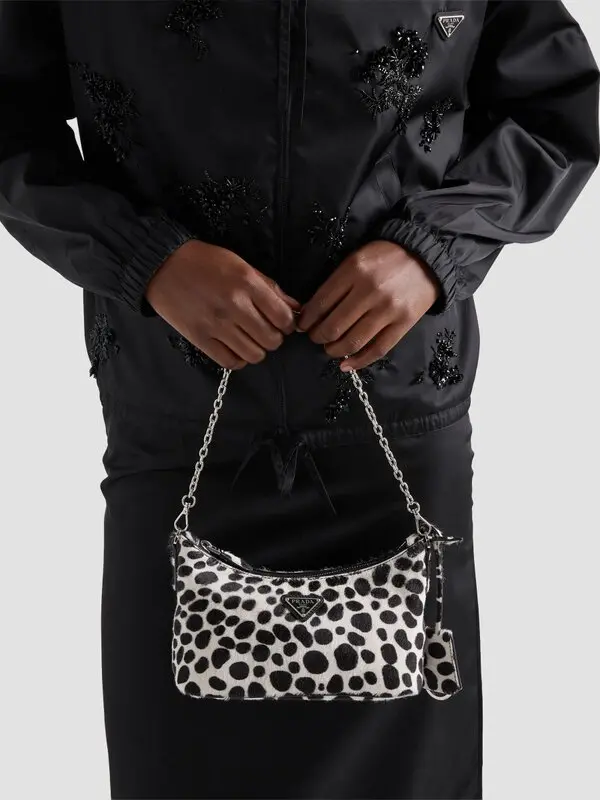 Prada Printed Calf Hair Mini Shoulder Bag