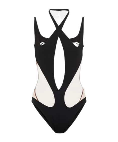 MUGLER Cutout Bodysuit - Black