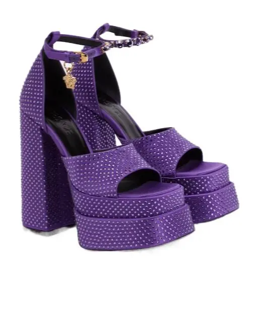 Versace Medusa Aevitas Embellished Platform Sandals