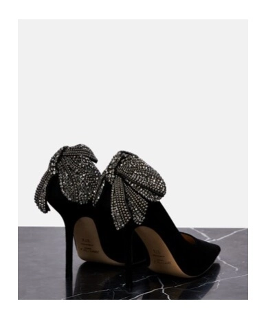 JIMMY CHOO Love 100 Embellished Suede Pumps
