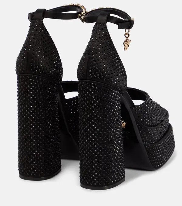 Versace Medusa Aevitas Embellished Platform Sandals