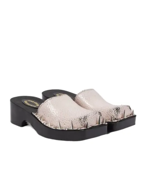 Acne Studios Embellished Suede Clogs - Black