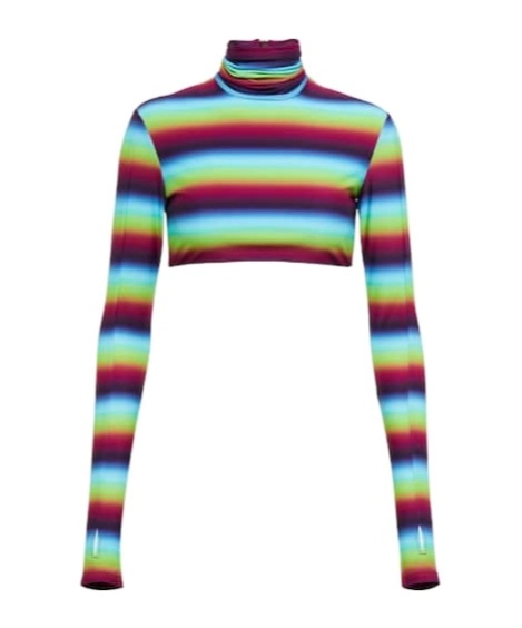 Alex Perry Striped Crêpe Crop Top